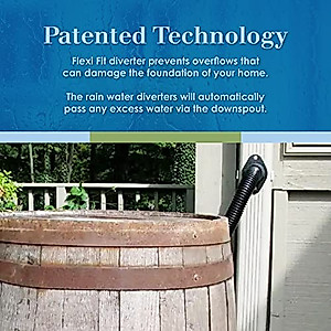 EarthMinded Rain Barrel Diverter Kit - Rain Diverter for 3 x 4 Inch Downspouts, Includes Spigot and Downspout Diverter - Convert Containers into Rain Barrels - Easy to Install