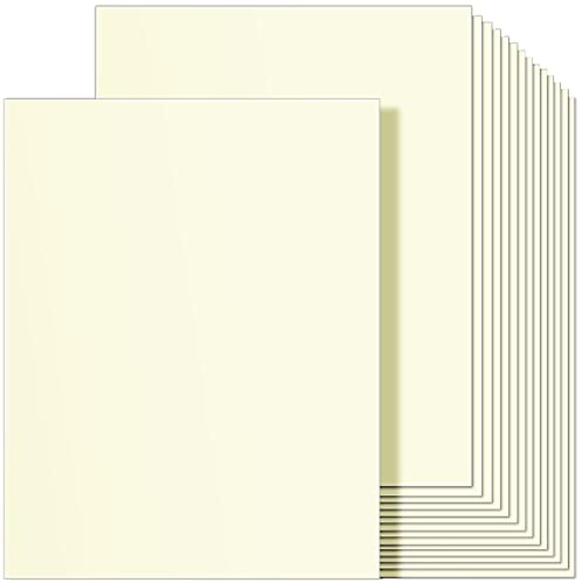 Ohuhu 8.5 x 11 Brown Kraft Cardstock Thick Paper 100 Sheets + 100 Sheets Cream Colored Cardstock 8.5 x 11