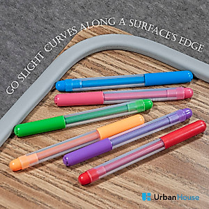 urbanhouse Toddler Kids School Desk and Table Raised Edge Strip to Prevent Objects from Falling, Grey - 6-FT Roll