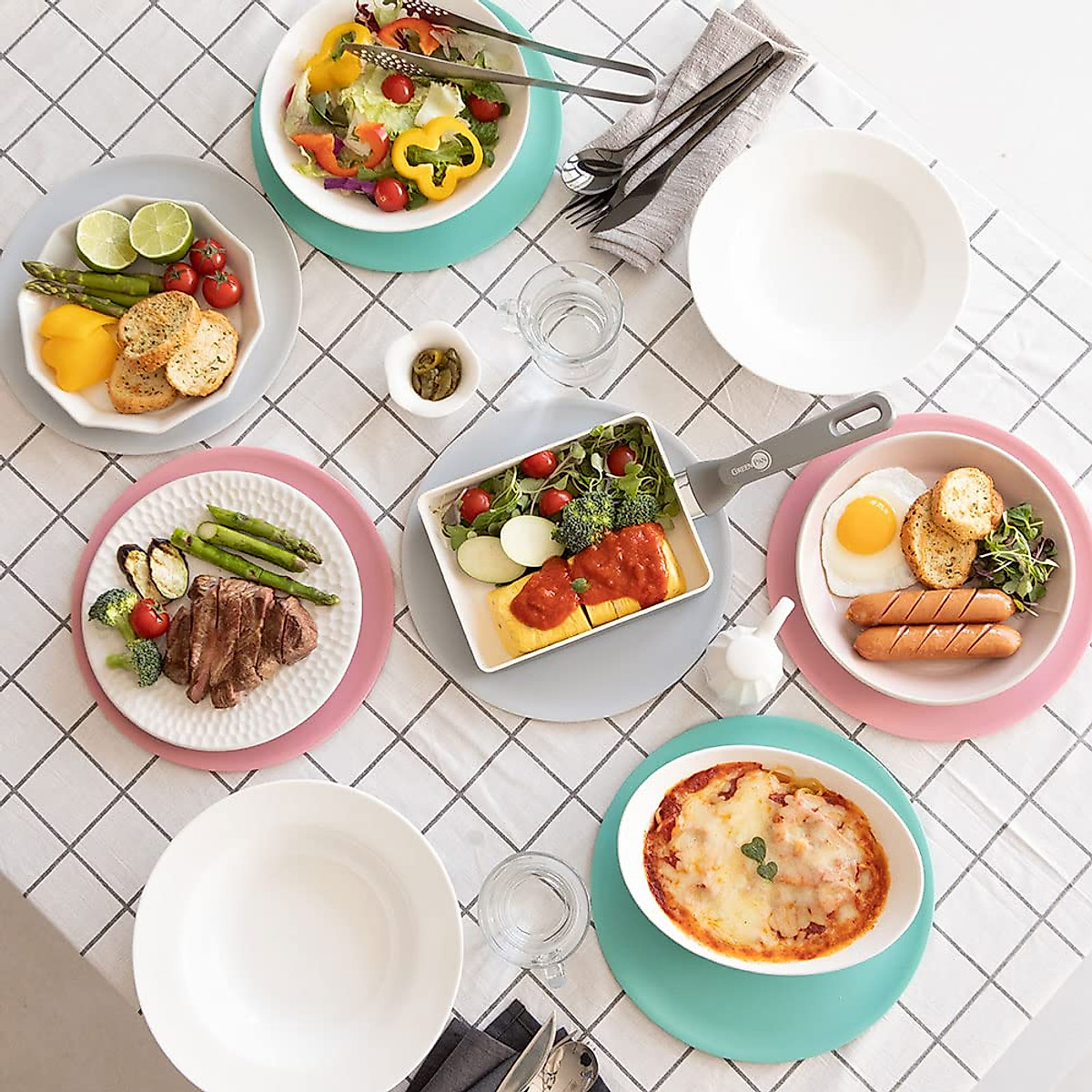 cusinine Silicone Microwave Mats, 2 Pack, Heat Resistant up to 570°F, 10 inches (Light Grey)