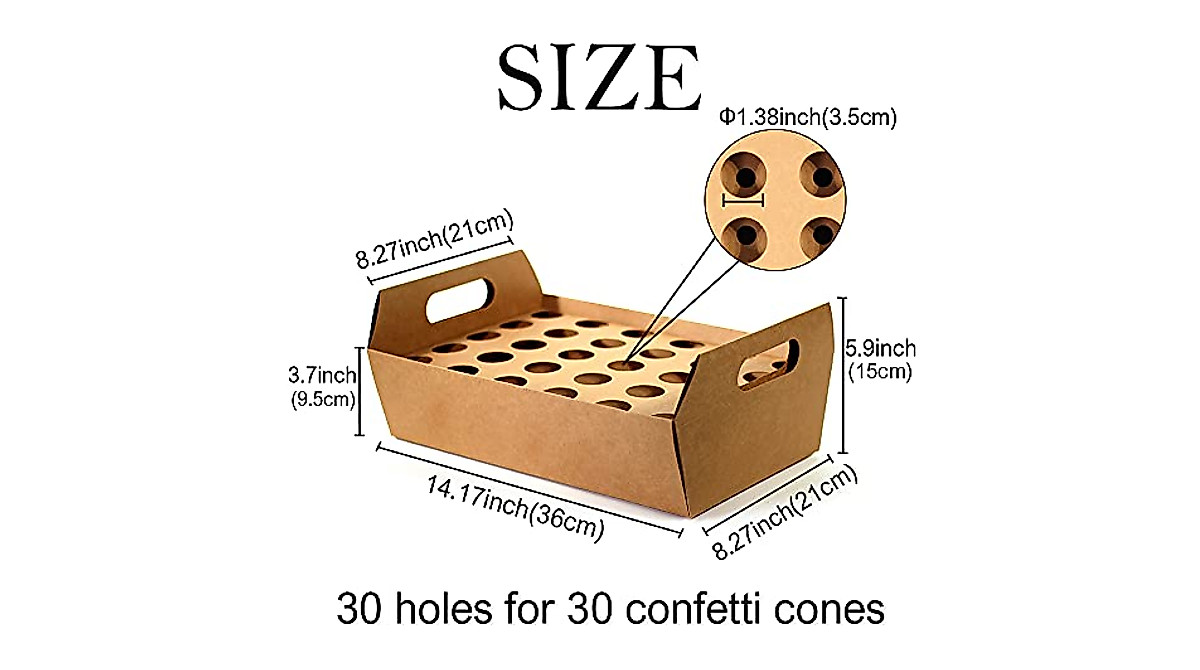 Party Confetti Cone Holder Box for Weddings & Events | DAOLA