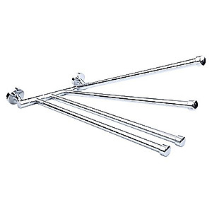 AIYoo Swivel Towel Bar 15 inch Wall-Mounted SUS 304 Stainless Steel 4-Arm Bathroom Swing Hanger Towel Rack Holder Storage Organizer Space Saving, Brushed Chrome