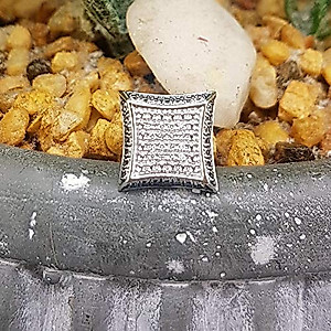 Dazzlingrock Collection 0.05 Carat (ctw) 14K Round White Diamond Micro Pave Kite Shape Stud Earring (Only 1pc), White Gold