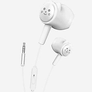 Gaweb Earphones, Sports Headphone Cute Cats Shape Durable Plastic Wired Games Headset for Outdoor - Blue, (2533725-Gaweb-1)