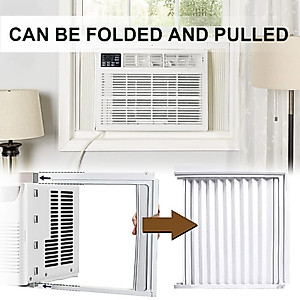 Window Air Conditioner Side Panels with Frame, 2023 New Air Conditioner Accessories Room AC Accordion Filler Curtain Kit Replacement, Adjustable Insulation AC Side Panel Include Frames