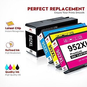 Toner Kingdom Remanufactured Ink-Cartridge Replacement for 952 XL 952XL Ink Cartridges for Officejet 8700 8702 8710 8730 7740 8720 8210 8216 8745 7720 8200 8736 8734 Printer Ink(4-Pack)