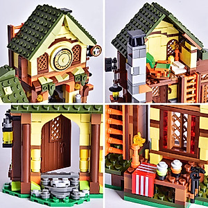 FUN LITTLE TOYS Village House Building Bricks Set with Farm Animals, for Kids, Treasure Box Prizes for Classroom, Goodie Bags Fillers