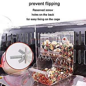Lucky Interests 2 pcs Hamster Automatic Feeder 400ml, Hamster Food Dispenser with Brackets Small Animals Food Bowl for Dwarf Hamster Guinea Pig Chinchilla Gerbil Bird Hedgehog Ferret with 2 Spoon