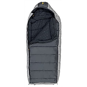 Browning McKinley 0° Sleeping Bag - Oversize Insulated Hooded Rectangle Made with Ripstop Outer and Brushed Polyester Liner, with Compression Stuff Sack, Charcoal/Gray