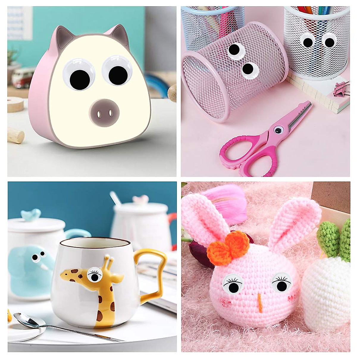 1210pcs Googly Wiggle Eyes Self Adhesive, for Craft Sticker Multi Sizes 4mm to 25mm for DIY by ZZYI