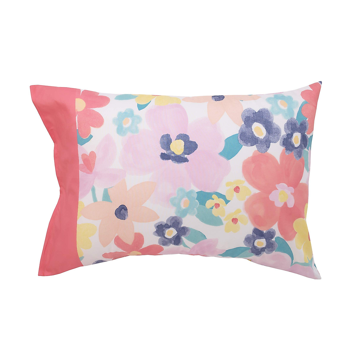 CARTERS Pink, Orange and Mint Floral 4 Piece Toddler Bed Set - Comforter, Fitted Bottom Sheet, Flat Top Sheet and Reversible Standard Pillowcase