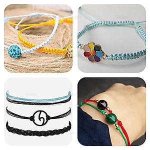 AUEAR, 10 Pack 0.8mm Jewelry Nylon Cord for Jewelry Making Chinese Knot Bracelet String Beading Thread 10 Rolls