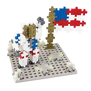 PLUS PLUS - Apollo 11 Space Playset Bundle - Space Mini Maker Tubes and Baseplate Builder - Construction Building STEM | STEAM Toy, Interlocking Mini Puzzle Blocks for Kids