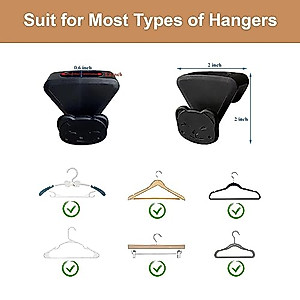 LIZMSIE 20PCS Space Saving Hangers Hooks, Space Savers Bear-Shaped with Triangles for Hangers, Clothes Hanger Connector Hooks, Hanger Extender for Heavy Duty Cascading Connection Hook, Black