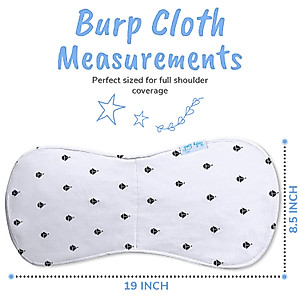 Liphontcta Organic Burp Cloths for Baby Boys - 5-Pack Ultra Absorbent Burping Cloth, Burp Clothes, Newborn Towel - Milk Spit Up Rags - Burpy Bib for Unisex, Boy, Girl - Burp Cloths Set