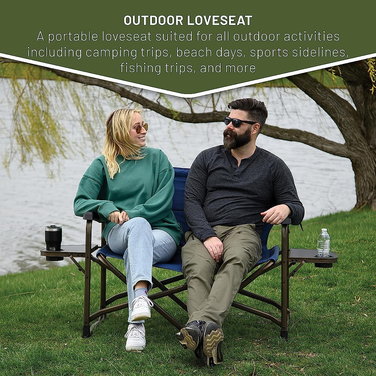 TIMBER RIDGE Director Chair, 16.54" x 37.8" x 35.04", Blue