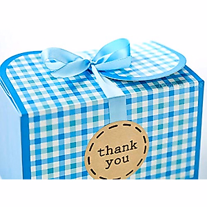 Hayley Cherie - Gift Treat Boxes with Ribbons and Thank You Stickers (20 Pack) - 6.5 x 4 x 4 inches - Thick 400gsm Card - For Cookies, Goodies, Candy, Parties, Christmas, Birthdays, Weddings