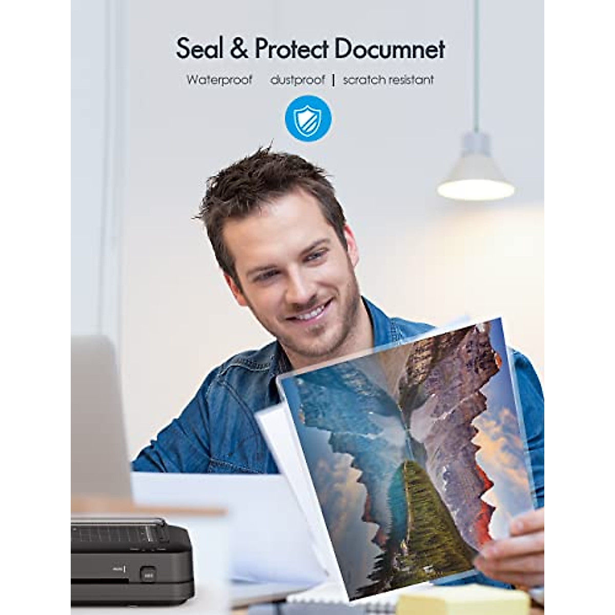 SINOPUREN Thermal Laminating Pouches for Laminator, 5Mil Thickness, Letter Size Sheet 8.9×11.4inches, 100-pack, Clear