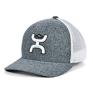 HOOEY Men’s Cayman 6-Panel Flexfit Fitted Hat, Western Inspired Heather Gray