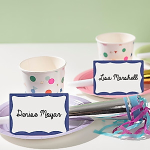 Avery Name Tags, White with Blue Border, 100 Removable Name Badges (05144)