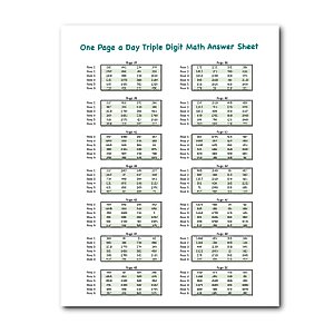 Channie's One Page A Day Math Workbook, Triple Digit Math Practice Worksheets, 50 Pages Front and Back, 25 Sheets, Grades 2nd and 3rd, Addition and Subtraction workbook , Size 8.5” x 11”