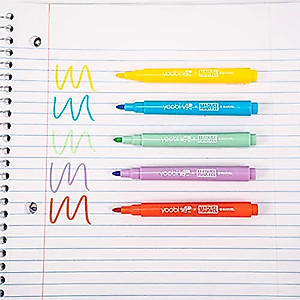Yoobi x Marvel Mini Markers for Kids w/Spider-Man Charms (2 Pack) – Pastel & Bright Colored Markers in Red, Lavender, Mint, Blue, & Yellow w/Interchangeable Silicone Charms – Pastel Kids Markers