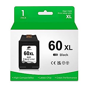 COLORETTO 60XL (1 Black) Remanufactured Printer Ink Cartridge Replacement for HP 60XL 60 XL to use with Envy 110 120 111 114 PhotoSmart C4780 C4680 C4795 C4640 Deskjet F4480 F4440 F2430 F4280