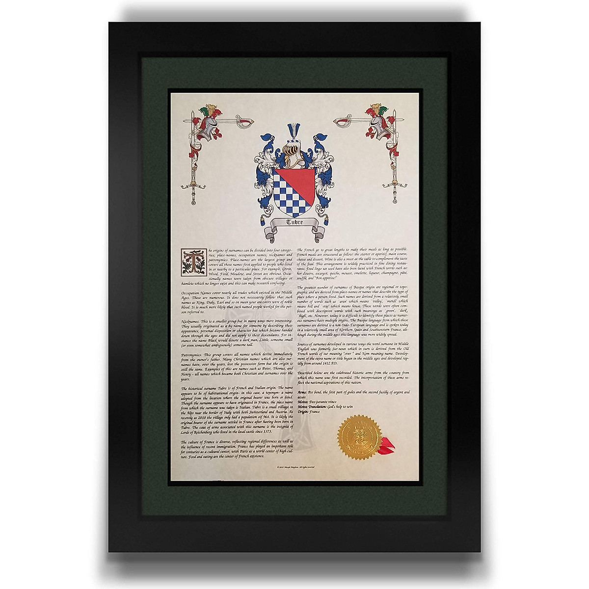 Mr Sweets Standly Coat of Arms, Crest & History 11x17 Print - Name Meaning, Genealogy, Family Tree Aid, Ancestry, Ancestors, Namesakes - Surname Origin: English England