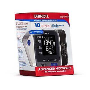 Omron 10 Series Upper Arm Blood Pressure Monitor; 2-User, 200-Reading Memory, Backlit Display, TruRead Technology, BP Indicator LEDs by Omron