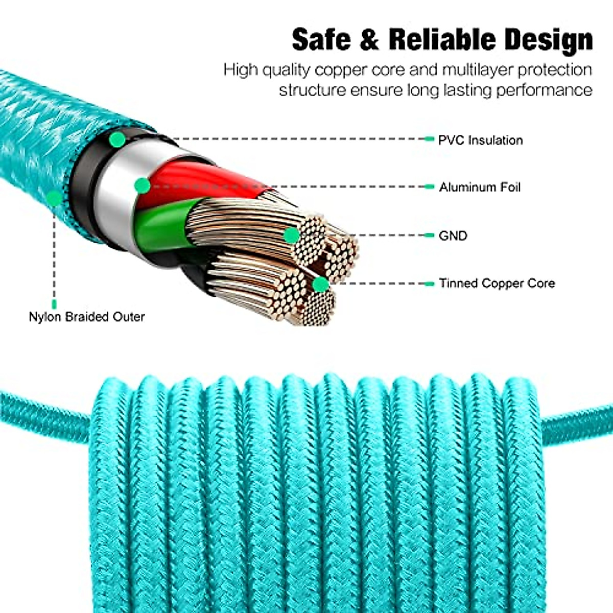 iPhone Charger, [Apple MFi Certified] 3 Packs 6FT 90 Degree USB Lightning Cable Fast Charging Cord Nylon Braided Compatible with iPhone 13/12/11/X/Max/8/7/6/6S/5/5S/SE/Plus/iPad (6FT)