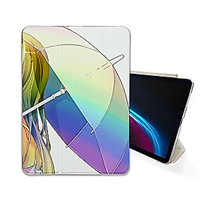 Cute Anime Kawaii Girl Umbrella case Compatible with iPad Mini Air Pro 7.9 8.3 9.7 10.2 10.9 11 12.9 inch Pattern Cover New 2022 2021 Trifold Stand 3 4 5 6 7 8 9 Generation 546 (10.2" 7/8/9 gen)