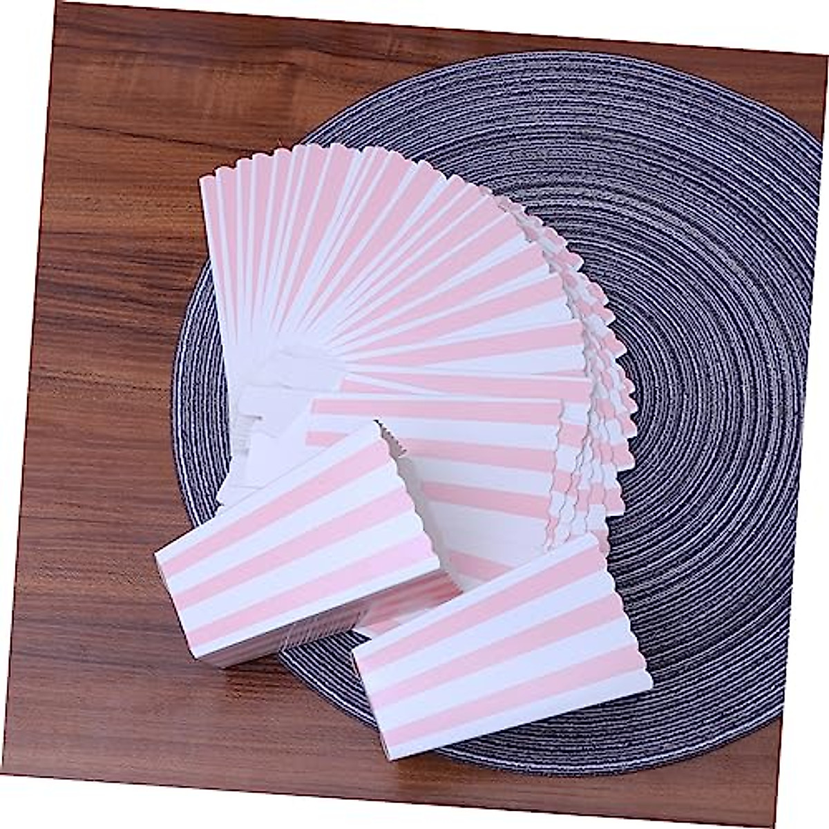 Popcorn Containers 48pcs Popcorn Box Stripe Poorn Favors Paper Birthday Supplies Wedding Food Striped Party Shower Containers Disposable Decoration Baby Candy Popcorn Cups
