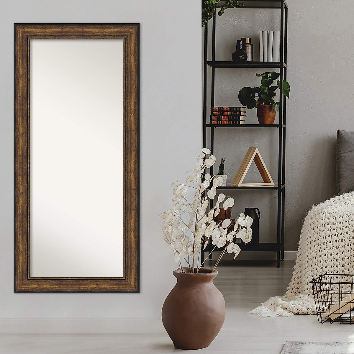 Amanti Art Bronze Full Length Mirror, 68x32 Ballroom Bronze Tall Free Standing Body Wall Mirror Full Length for Dressing, Traditional Frame, Lean on Floor or Hang, Wall Decor from WI, USA
