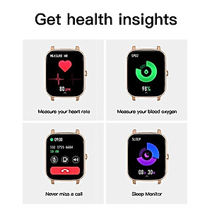 Bctemno Smart Watch(Answer/Make Call), USB Charging Waterproof smartwatches Fitness Watch with Heart Rate Sleep Monitor Blood Oxygen for Android Phones and iOS Phones Women Men