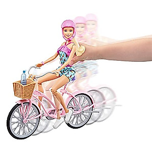 Barbie FTV96 – Doll with Bicycle and Accessories, Dolls and Doll Accessories from 3 Years