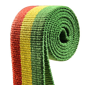 Amumu Reggae Guitar Strap Jamaica Rasta for Acoustic, Electric and Bass Guitars with Strap Blocks & Headstock Strap Tie