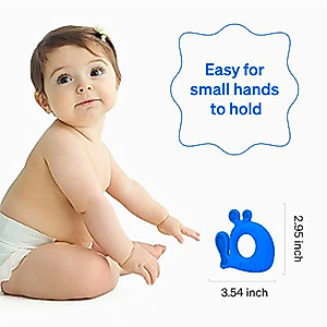 LoveNoobs Baby Teething Toys, BPA Free 100% Food-Grade Silicone Teether, Non-Toxic Teething Toys for Babies 0-6 Months 6-12 Months, Safe Baby Chew Toy with Cotton Pouch, First Easter Gifts for Baby