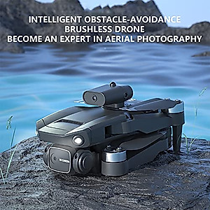 GBSELL New Brushless Drone - Motor Optical Flow Positioning - Less Noise,More Stable,More Power Saving,Longer Life - 4K Camera with 110° Wide-Angle 90° for Taking Photos (BK)