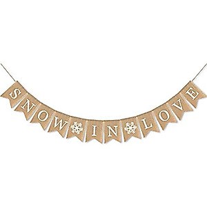 7-gost Burlap Snow in Love Banner Winter Wedding Shower Bridal Shower Garland Decoration