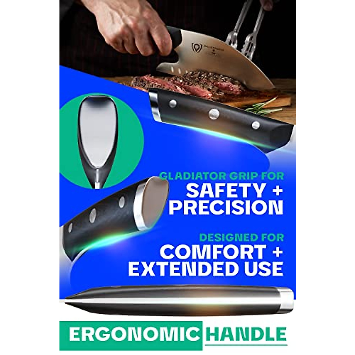 Dalstrong Guardian Chef Knife - 8 inch - Gladiator Series Elite - Ergonomic Design - Razor Sharp - Forged High Carbon German Steel - Full Tang - w/Sheath