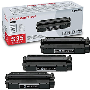 3-Pack S35 Black Toner Cartridge High Yield Compatible CRGS35 S35 Replacement for Canon imageCLASS D320 D340D310 D383 FAXPHONE L170 L360 L380 L173 L400 LaserClass 310 320 PC-D320 PC-D340 Printer