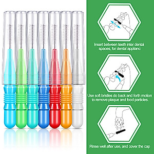70 Pieces Interdental Brush Teeth Floss Tooth Cleaning Tool Toothpick Cleaner Dental Tooth Flossing Head Teeth Soft Dental Pick Refill Dental Flosser Oral Dental Hygiene Teeth Flossing