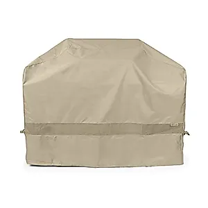 Covermates Grill Cover – Weather Resistant Polyester, Adjustable Drawcord, Mesh Vent, Grill and Heating-Khaki