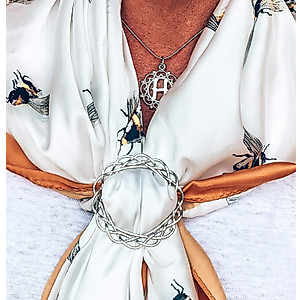 Handmade Large Round Pewter Scarf Ring – Scarf Clip for Scarves - Scarf Slide for Women - By House of Morgan Pewter