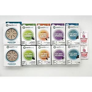 EarthKind Stay Away Rodent, Spider, Ant/Roach, Moth & Mosquito Whole Home Multipack (10-Pack, 2 of Each) - Effective Plant-Based Pest and Insect Repellants