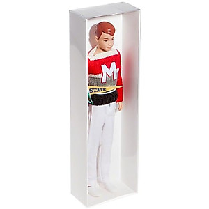 Collecting Warehouse Redoll Clear Folding Display Box with White Liners and White Elastic for 11-12 inch Dolls or Action Figures, 4" W x 2.25" D x 13" H