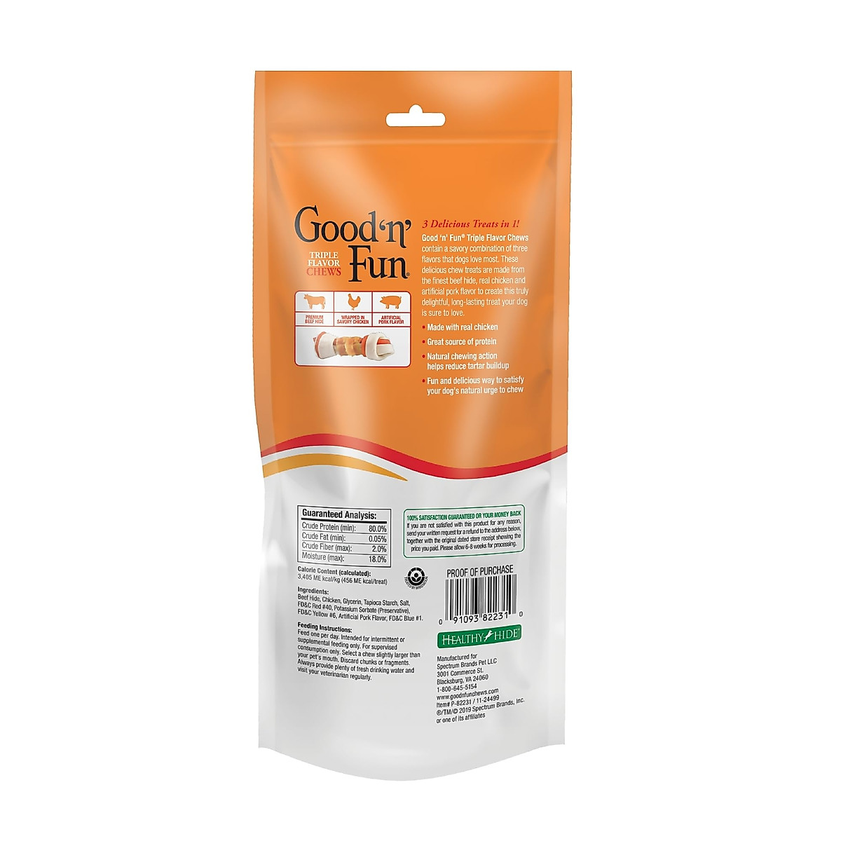 Good 'N' Fun Triple Flavor 8"" Bone