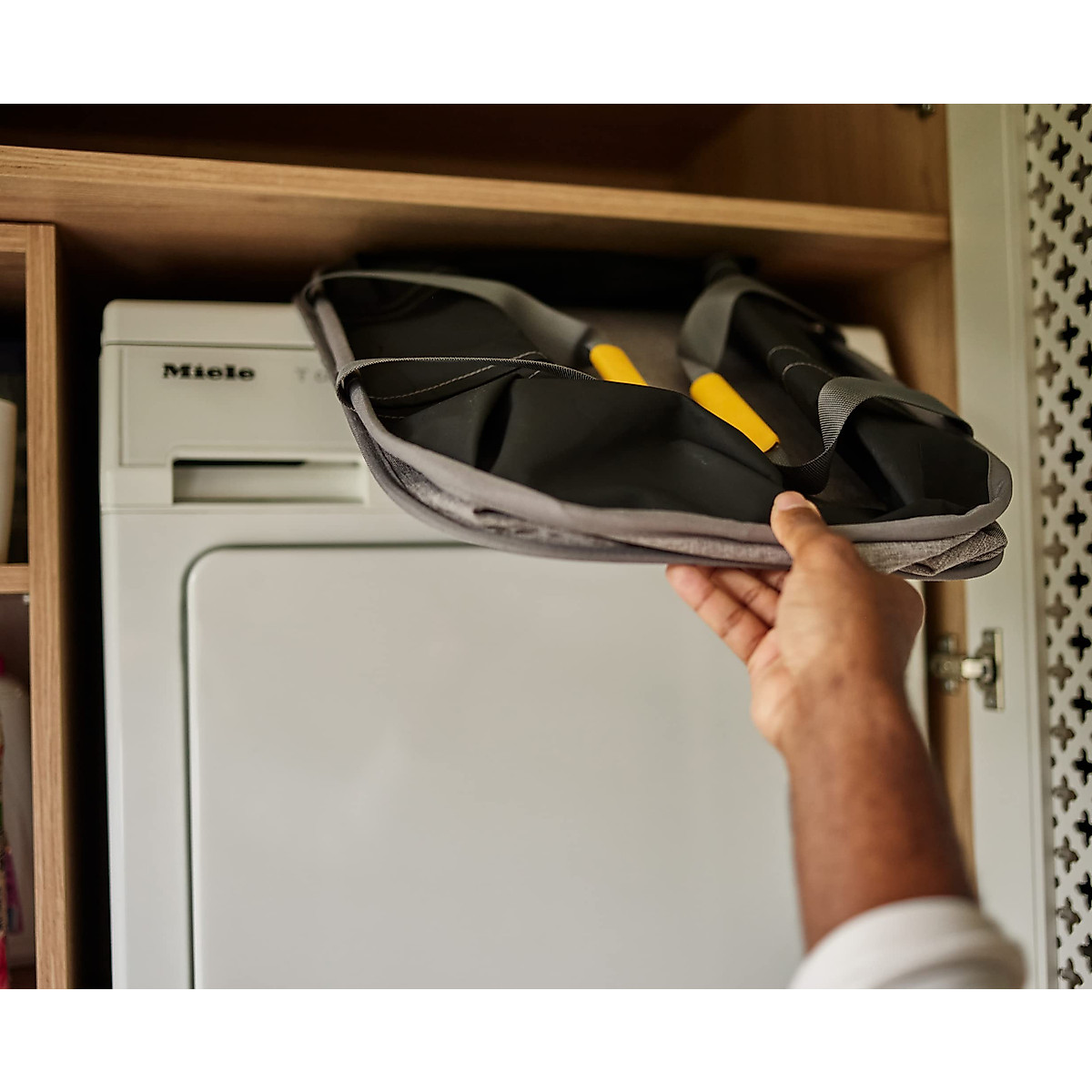 Joseph Joseph Hold-All - Collapsible Folding 35L/9.2 Gallon Washing Laundry Basket Bag, Durable Fabric, Moisture Resistant, Grey