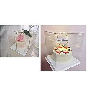 SOLUSTRE 2pcs Cake Stand Suitcase Disposable Containers Cake Holder with Lid Clear Containers with Lids Birthday Cake Packaging Packing Box Paper Cup Cake Box Heighten Dessert
