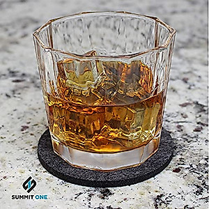 Summit One Premium Coasters for Drinks, Set of 10 (4 x 4 Inch, 5mm Thick) - Bar Accessories for The Home bar Set, Absorbant Coasters, Felt Drink Coasters The Ideal Man cave Accessories
